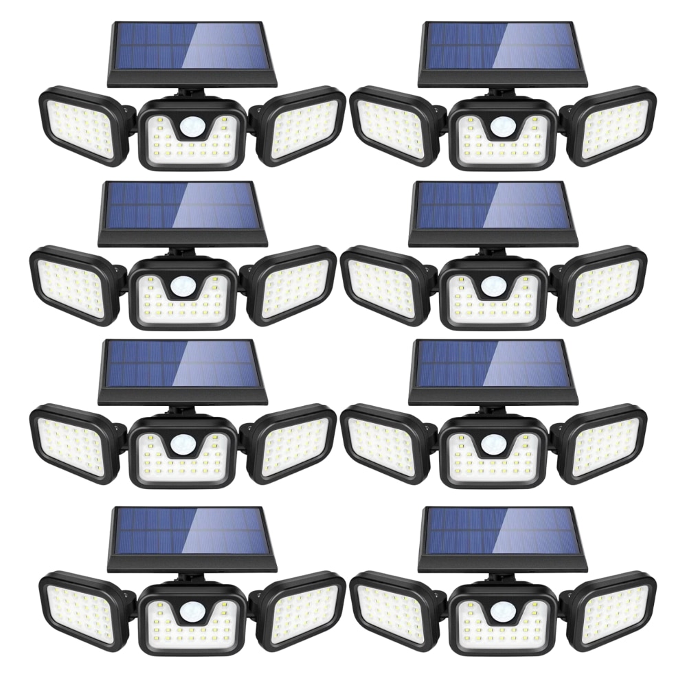 Set 8 Lampi Solare Triple cu Panou Solar Incorporat 74 LED SMD ...