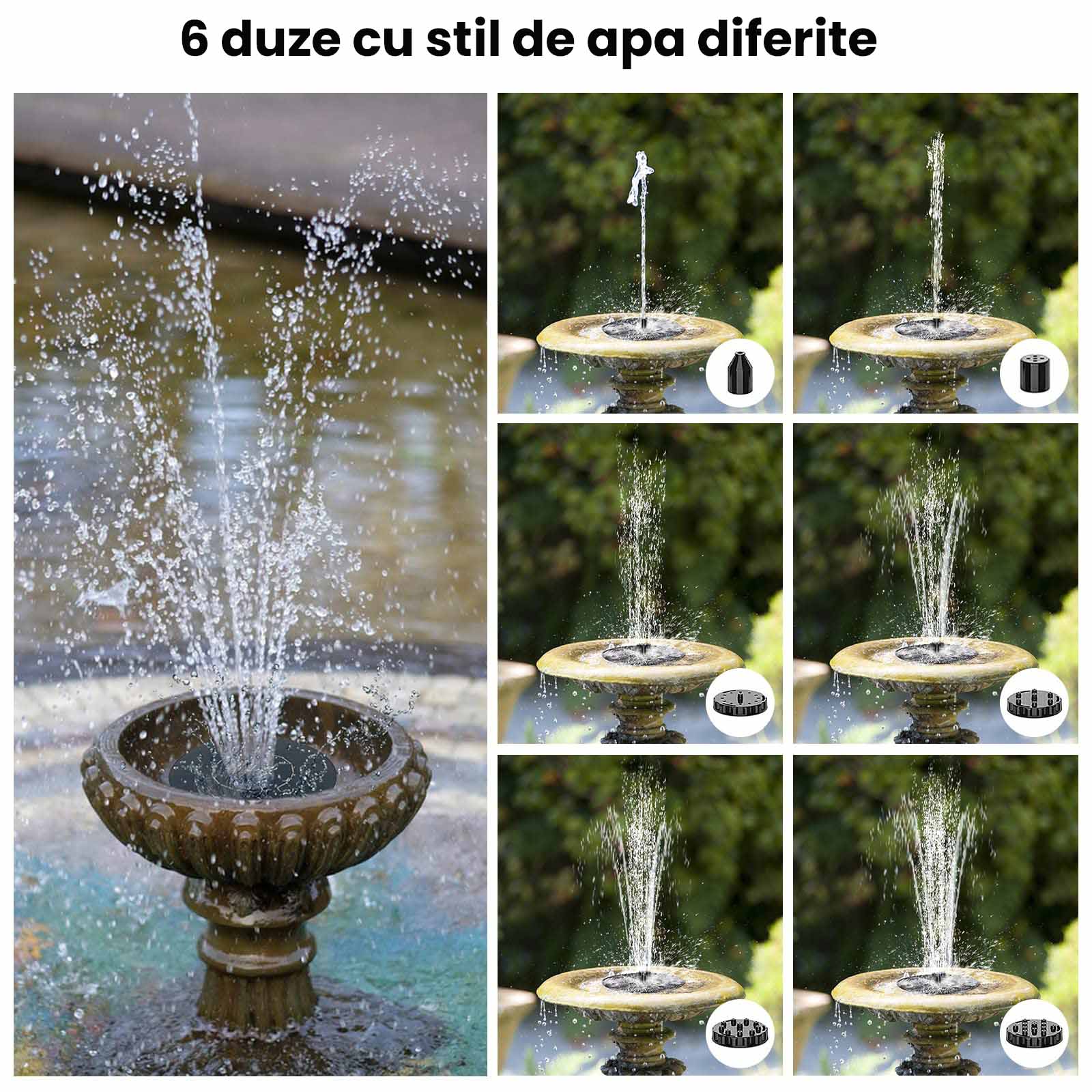 Pompa solara de fantana, YWX, 7 porturi inlocuibile, 130mm ...