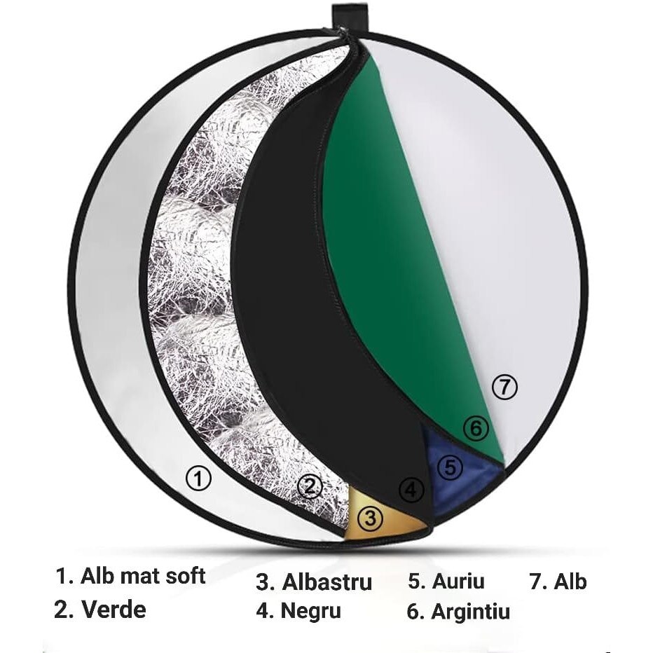 Set de reflectoare de lumina 7 in 1 DIGIMAT®, blende, difusor ...