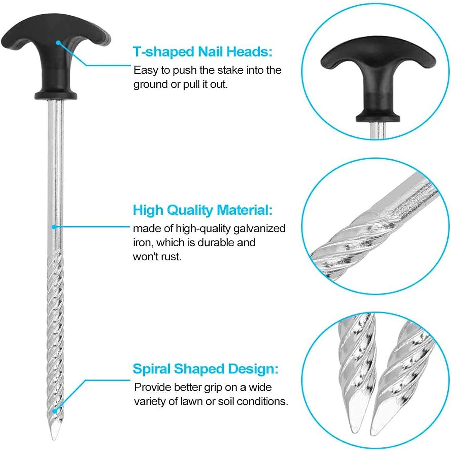 6x Tarusi de camping, Otel, Negru - eMAG.ro