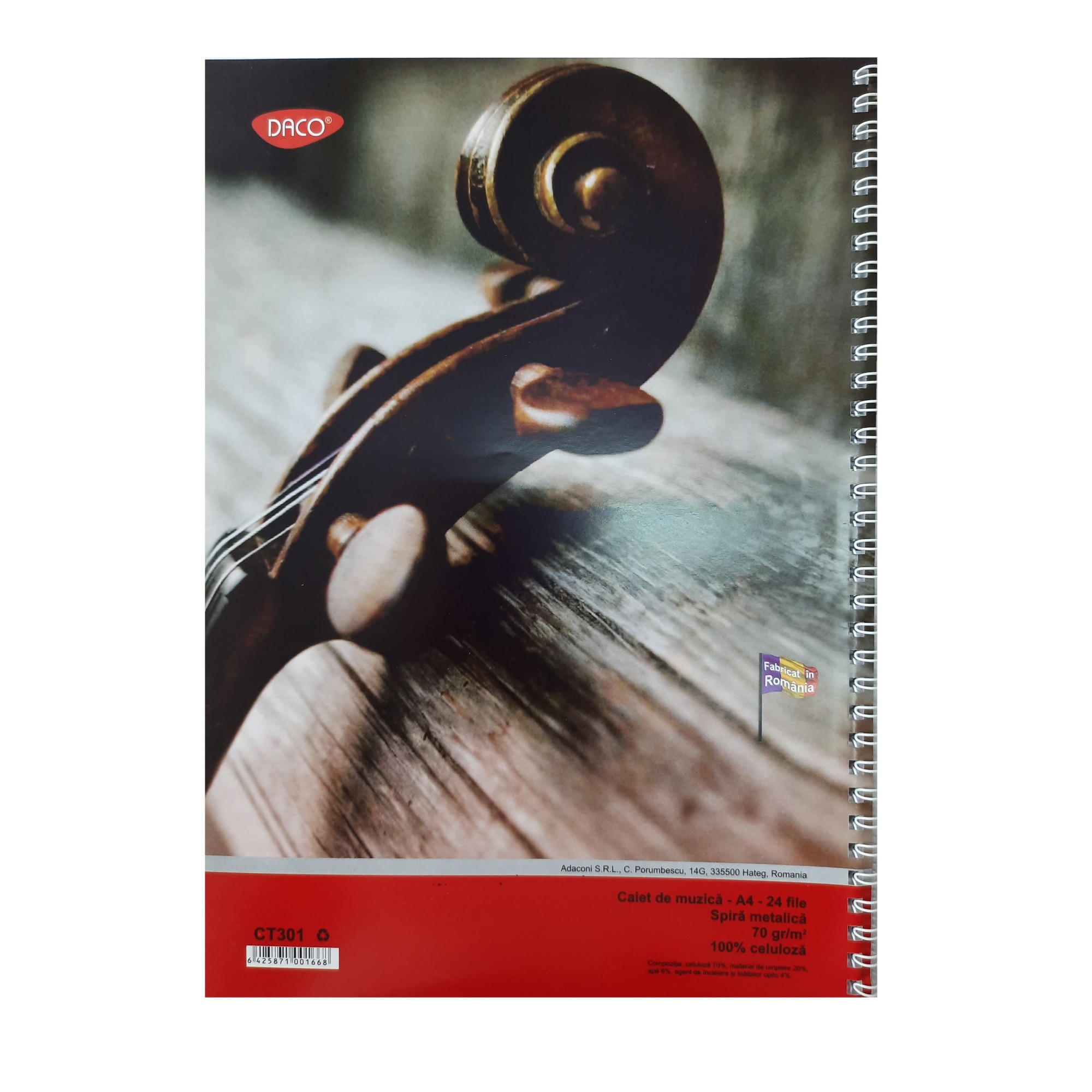 Set 2 caiete Muzica A4, cu spira, 24 file, FLR DACO - eMAG.ro