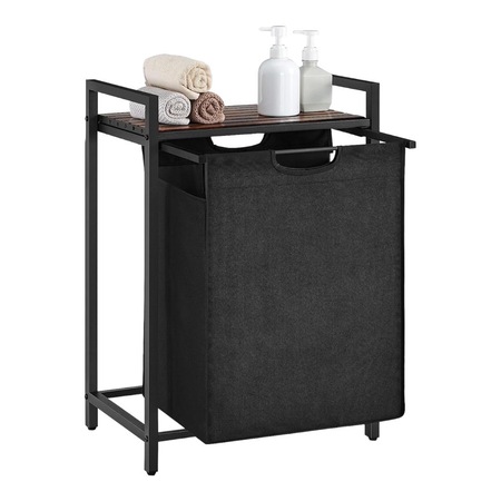 Cos de rufe VASAGLE, cu sac detasabil de 65L, raft superior, cadru ...