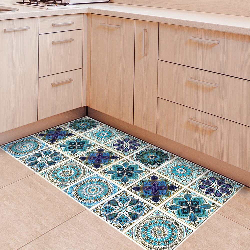 Sticker decorativ, Model faianta, 50 x 100 cm, Albastru - eMAG.ro