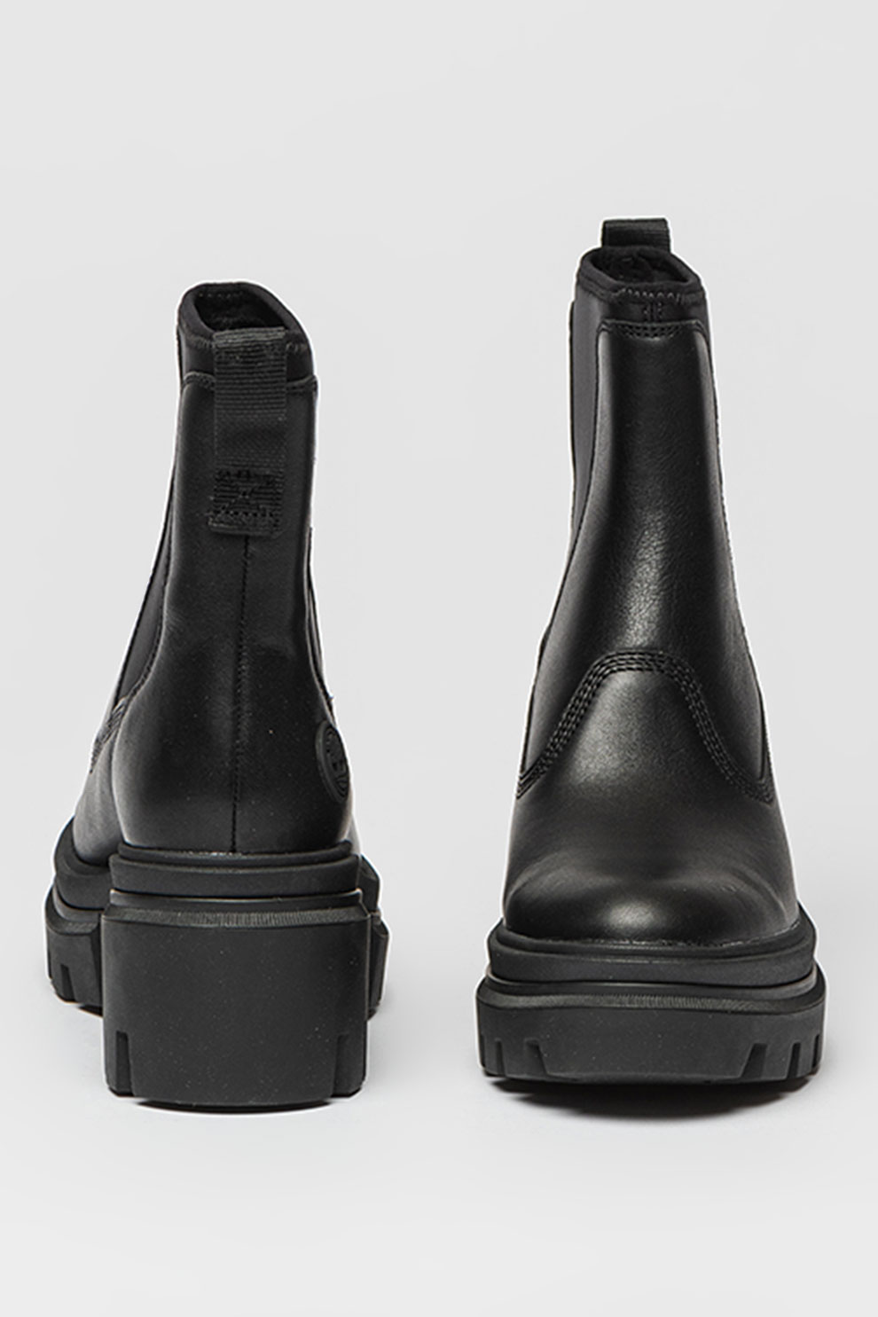 Timberland, Кожени боти Everleigh Chelsea с текстил, Черен, 7 - eMAG.bg