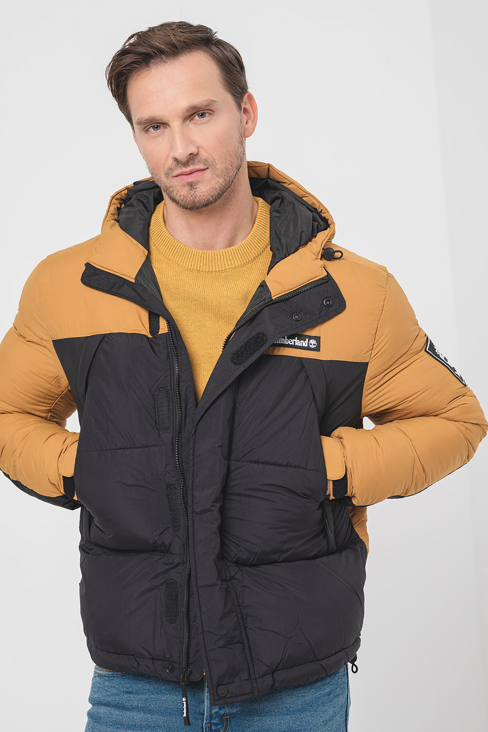 Timberland, Geaca matlasata cu gluga Outdoor Archive, Maro deschis ...