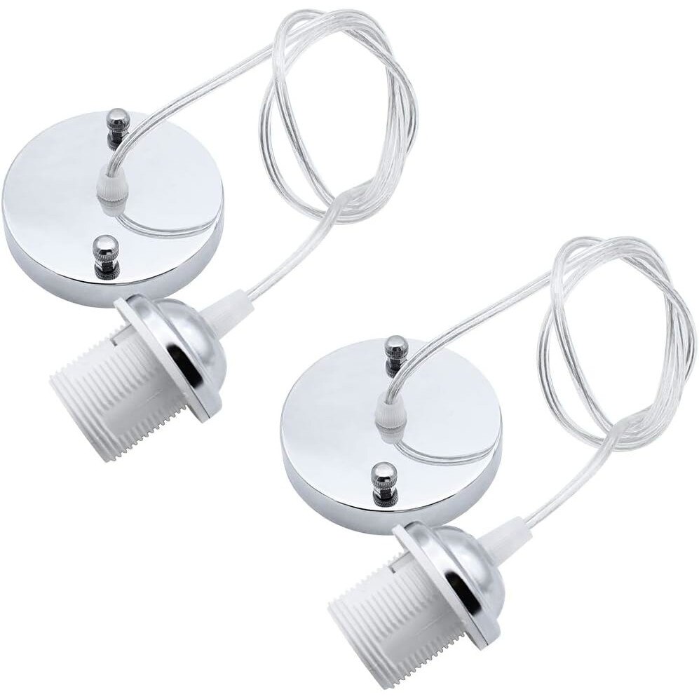 Set 2 socluri lampa, Mmgoqqt, Metal, E27, Argintiu - eMAG.ro