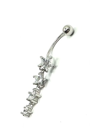 Cercel pentru buric din argint 925 cu stelute, Dinuzete - eMAG.ro