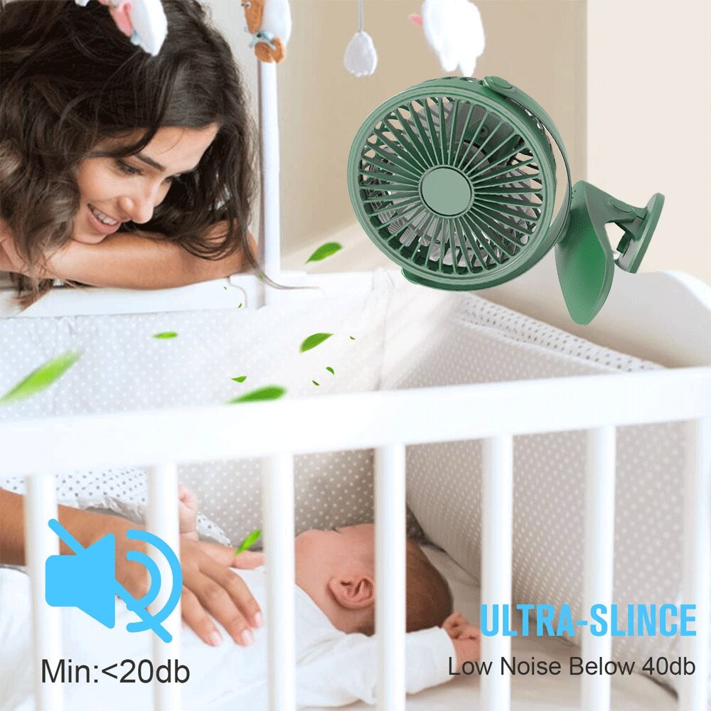 Ventilator portabil, USB, 3 trepte de viteza, Verde - eMAG.ro