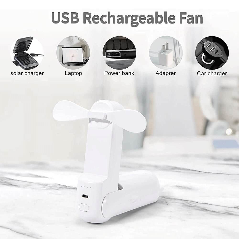 Ventilator portabil, Reincarcabil prin USB, Alb - eMAG.ro