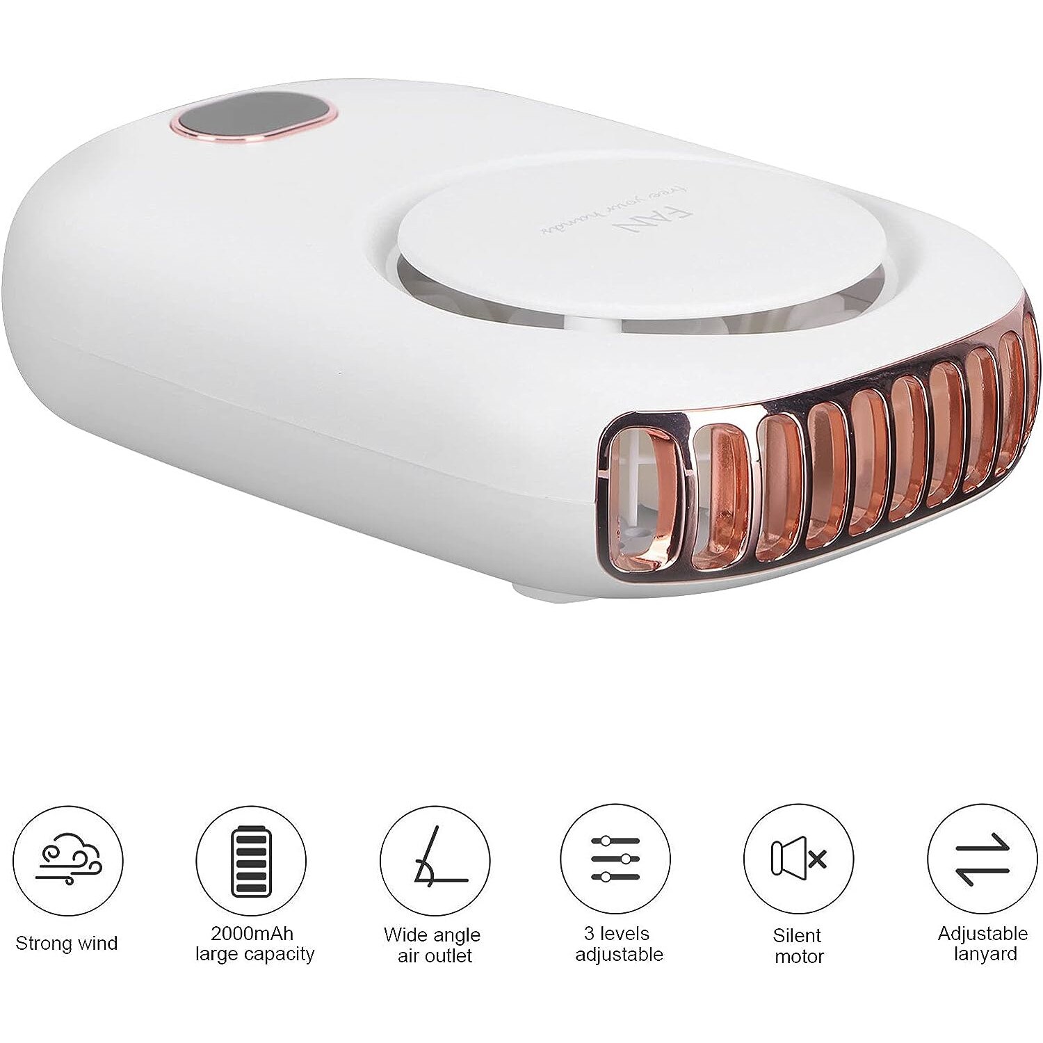 Mini ventilator portabil, ABS, 3 viteze, USB, Alb - eMAG.ro