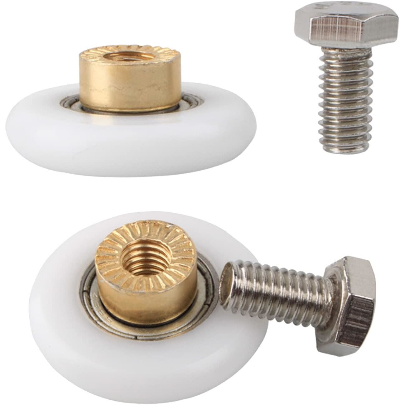 Set 4 role usa dus, Cupru/Inox, 20 mm, Alb - eMAG.ro