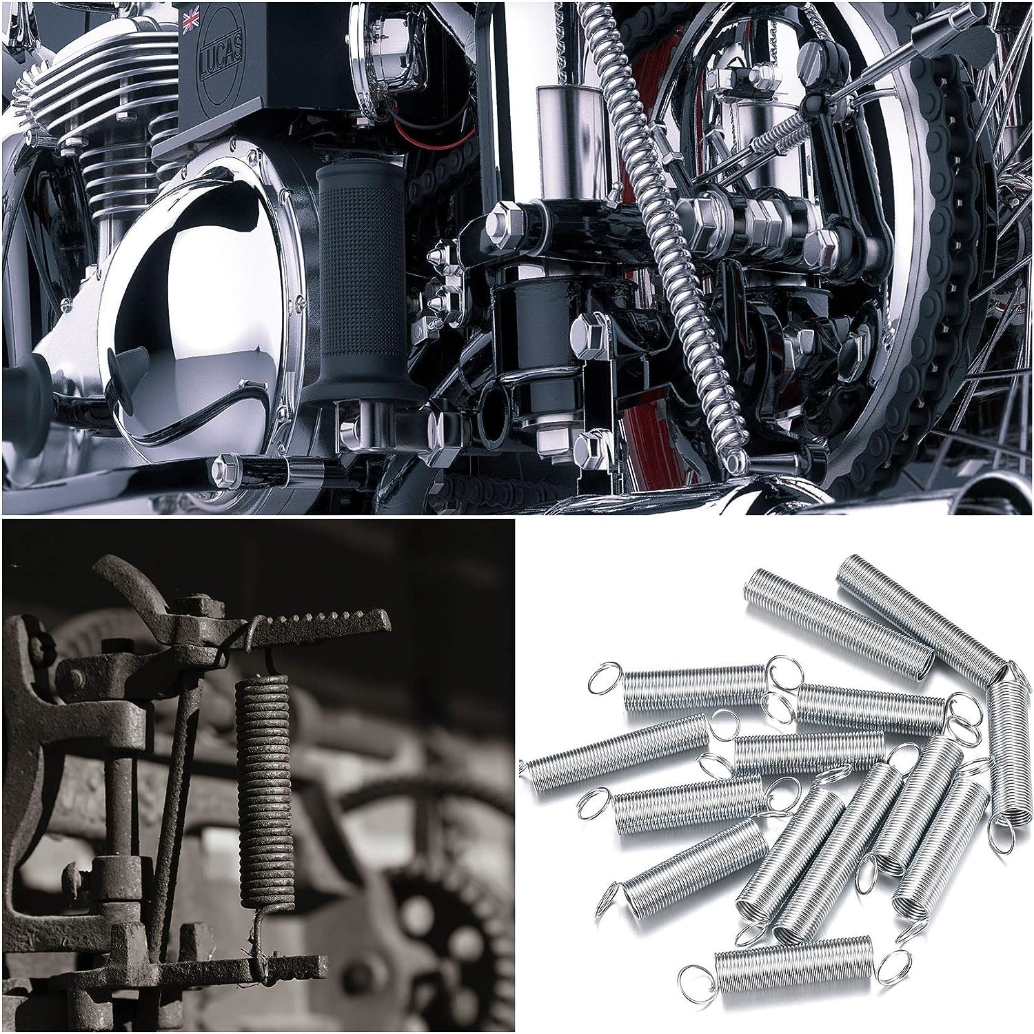 Set 200 arcuri compresie, Otel, 20 dimensiuni, Inox - eMAG.ro