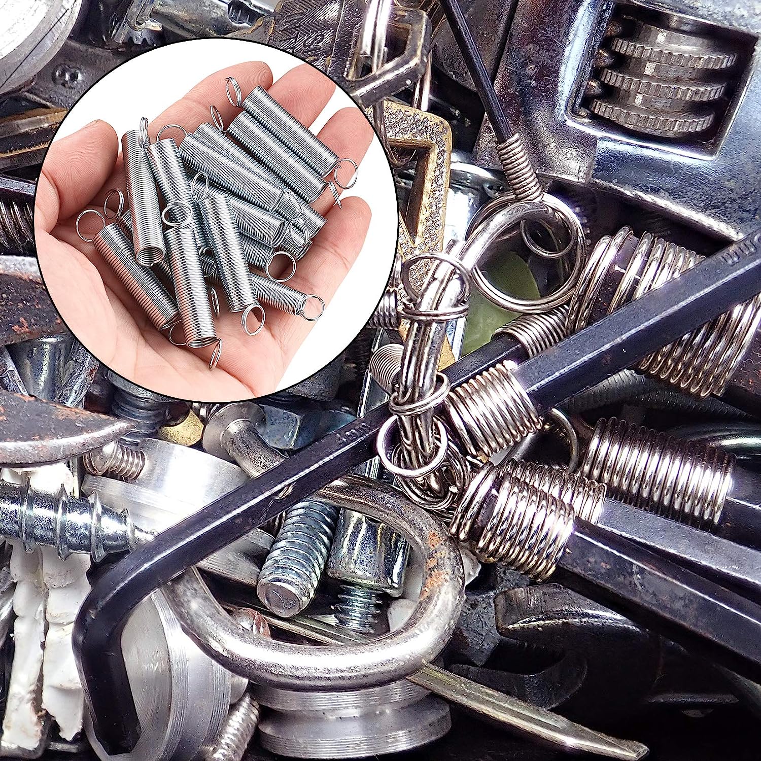 Set 200 arcuri compresie, Otel, 20 dimensiuni, Inox - eMAG.ro