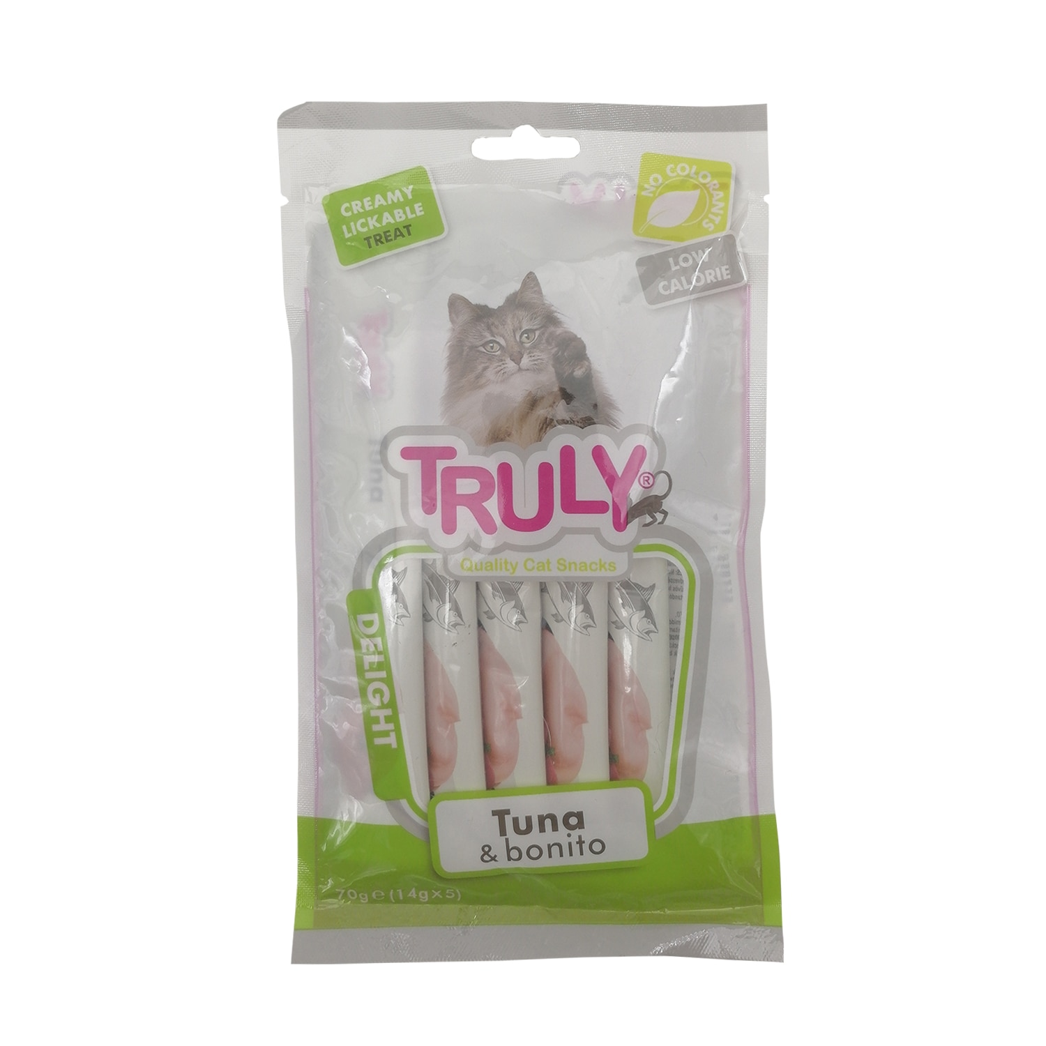 Recompense cremoase pentru pisici, Truly, ton si peste bonito, 14g X 5 ...