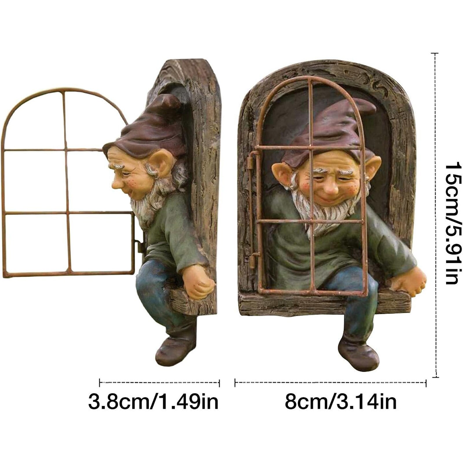 Pitic de gradina din rasina, NUODWELL, Inaltime 15 cm, design ...