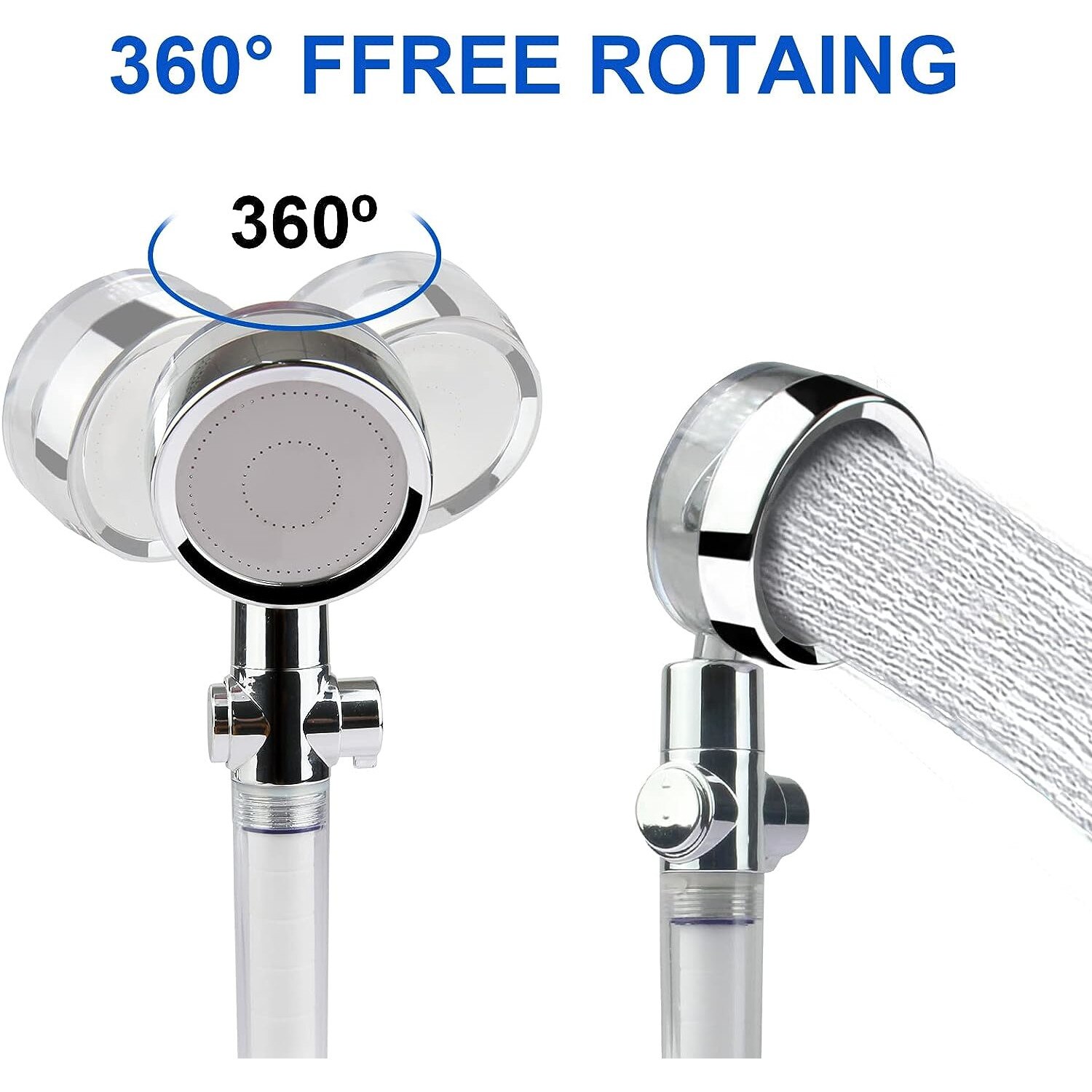 Para de dus turbo, ABS, Buton on/off, 360 de grade rotative cu elice ...