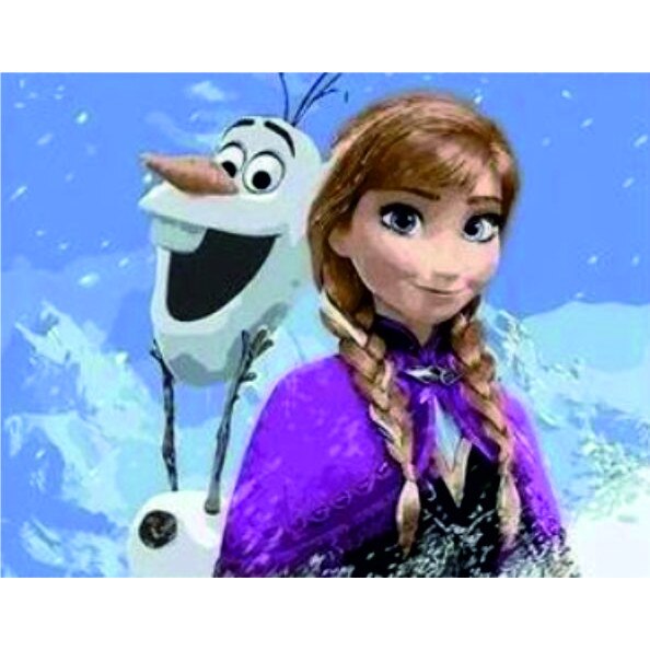 Set pictura pe numere, Ana si Olaf, 50x40, Multicolor - eMAG.ro