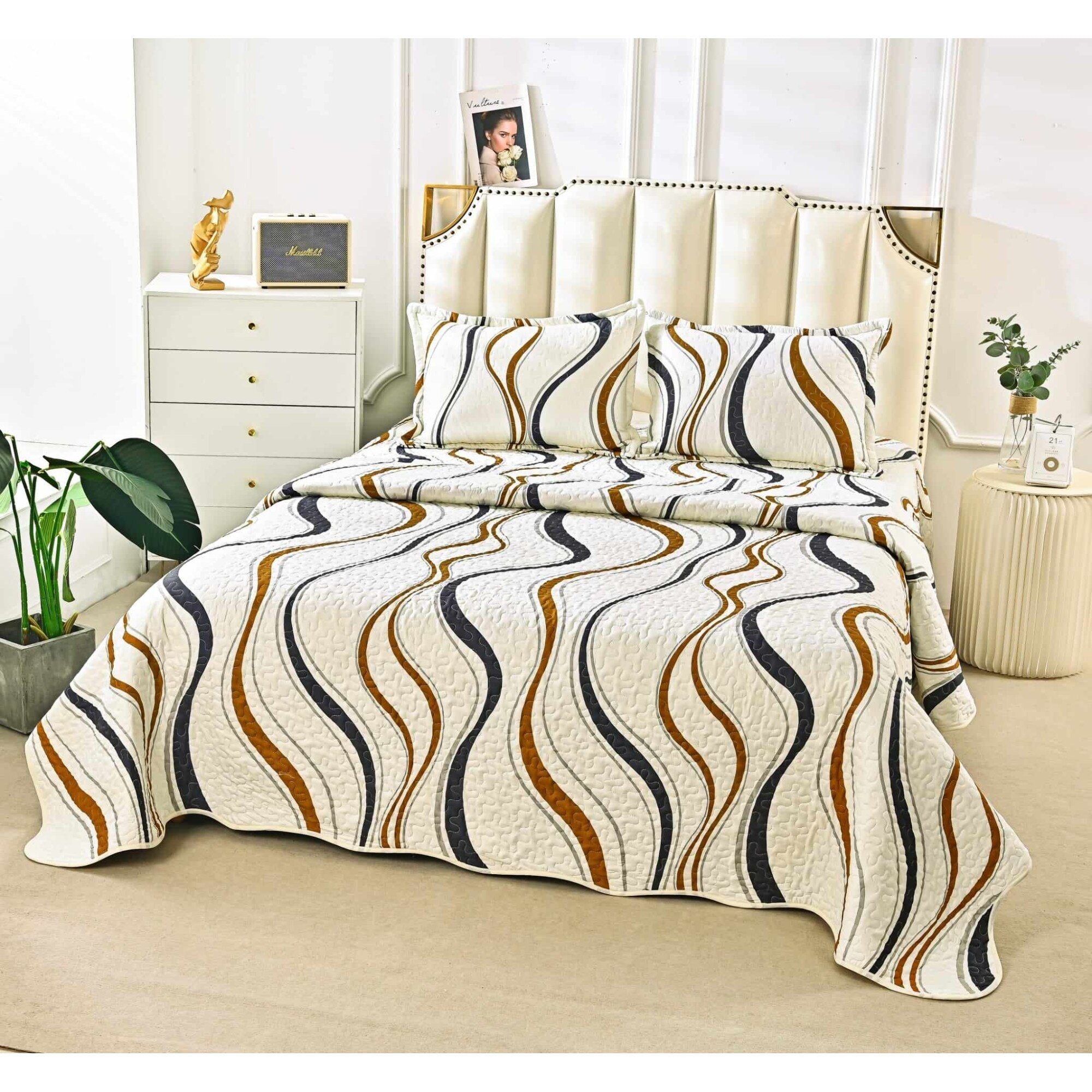 Set cuvertura de pat, 3 Piese, 230 x 250 cm, ST04 - eMAG.ro