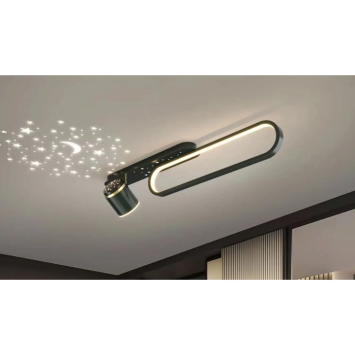 Aplica LED 40W, cu cer instelat negru + gold, 3000/4000/6000k - eMAG.ro