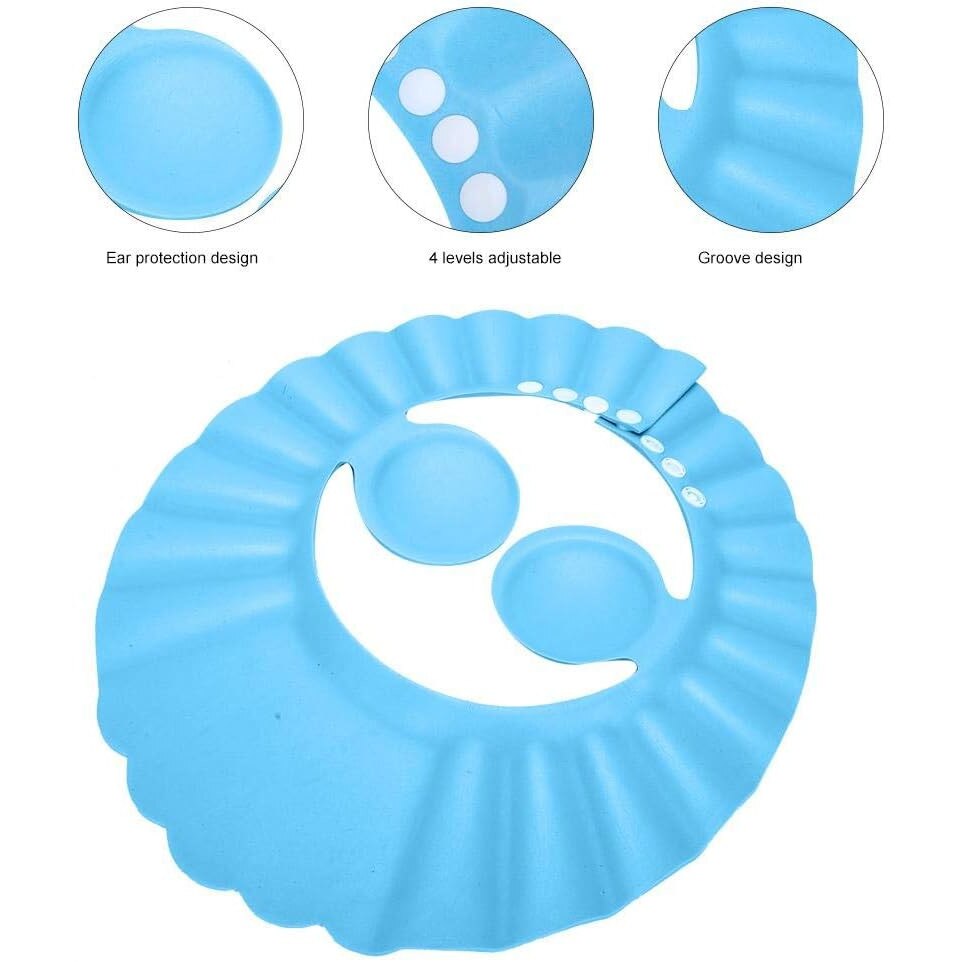 Комплект от 2 защитни слушалки за деца за баня, регулируем размер, сини ...