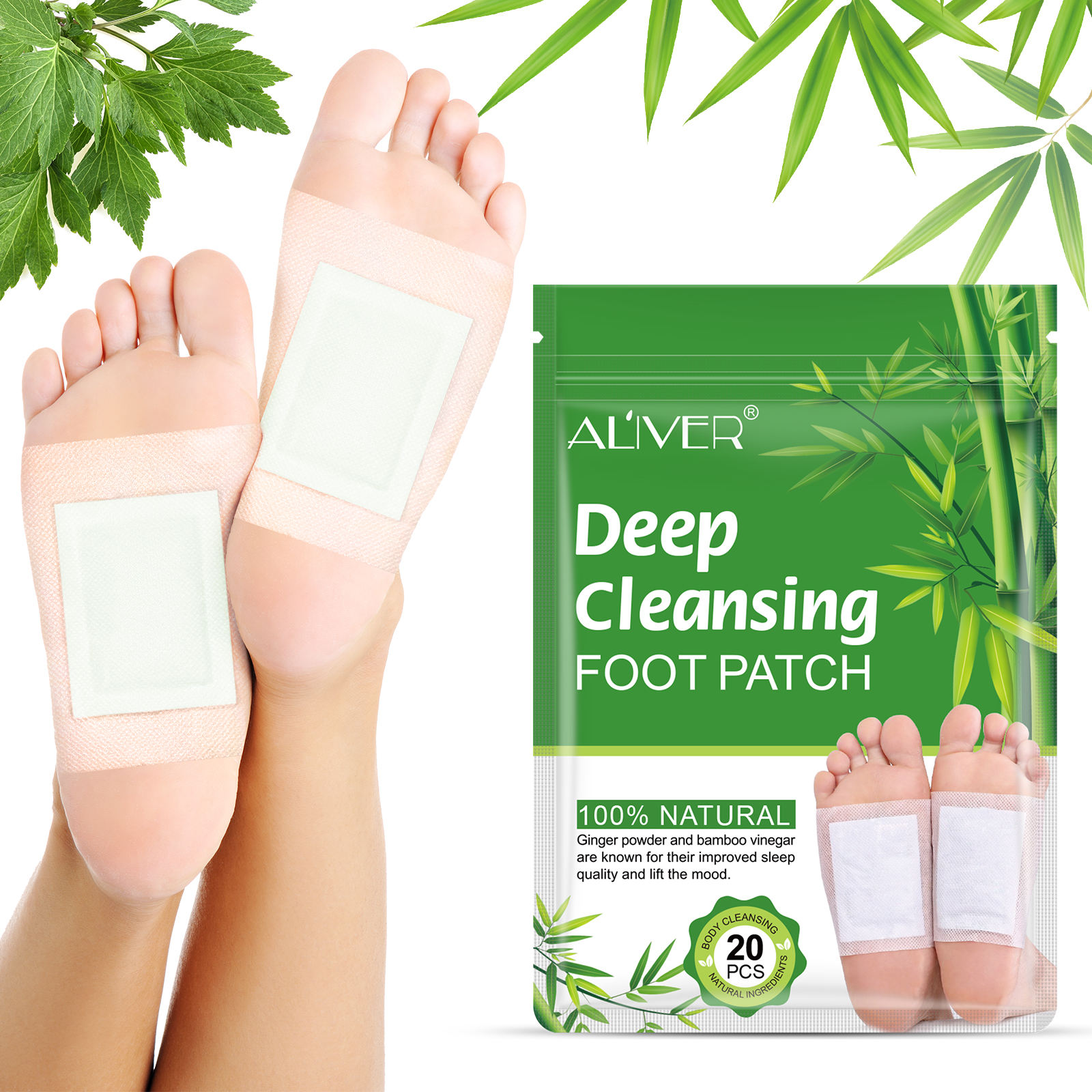 Plasturi de Detoxifiere, din carbune de bambus, 20 buc, Aliver - eMAG.ro