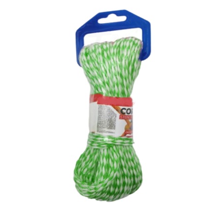 Sfoara tip funie, polipropilena, Syamag, alb/verde, grosime 8 mm ...