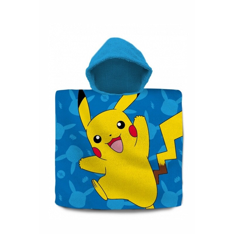 Poncho Pokemon Pikachu 60 x 120 cm, Albastru - eMAG.ro
