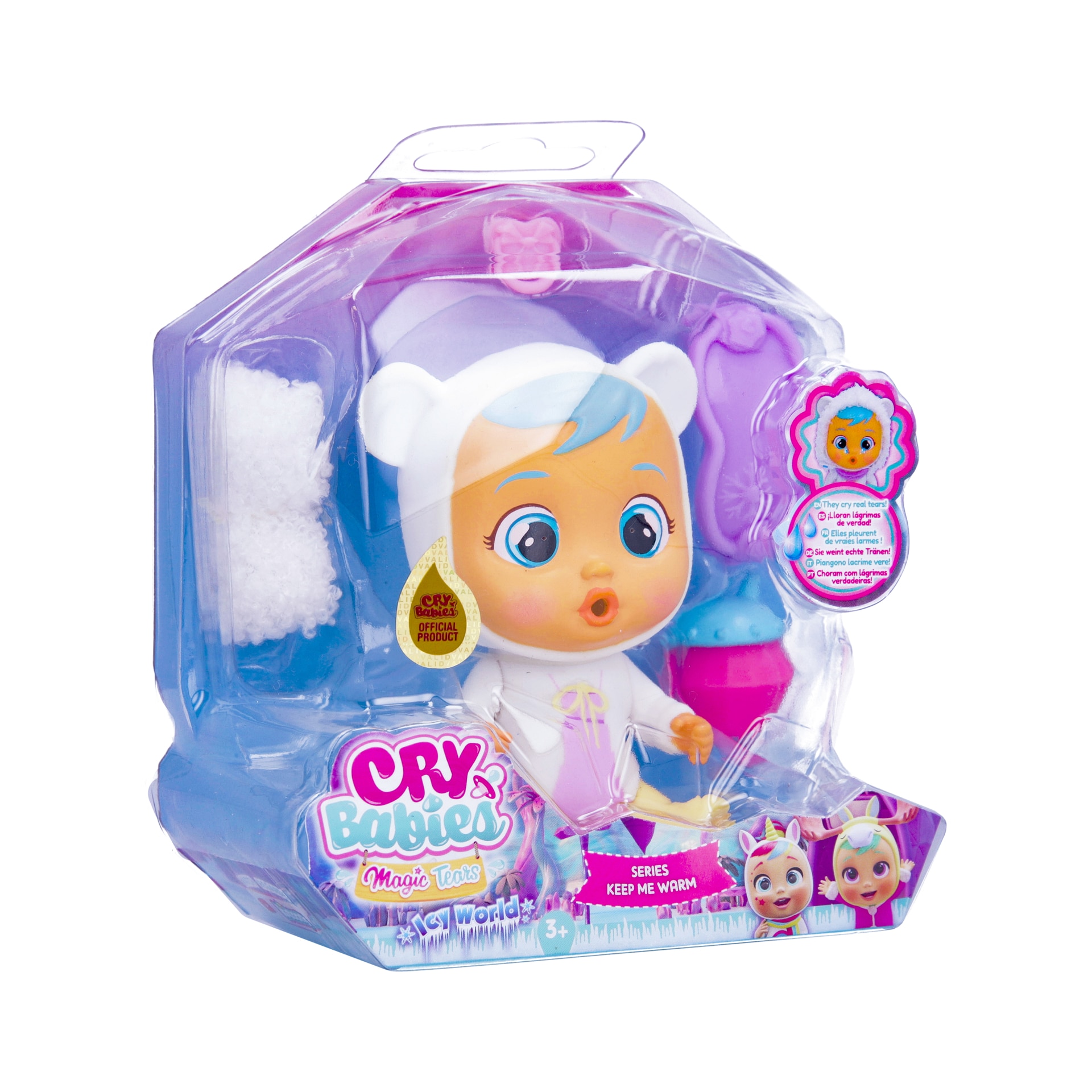 Papusa bebelus Mini Cry Babies Icy World Keep me warm, Kristal, 916241 ...