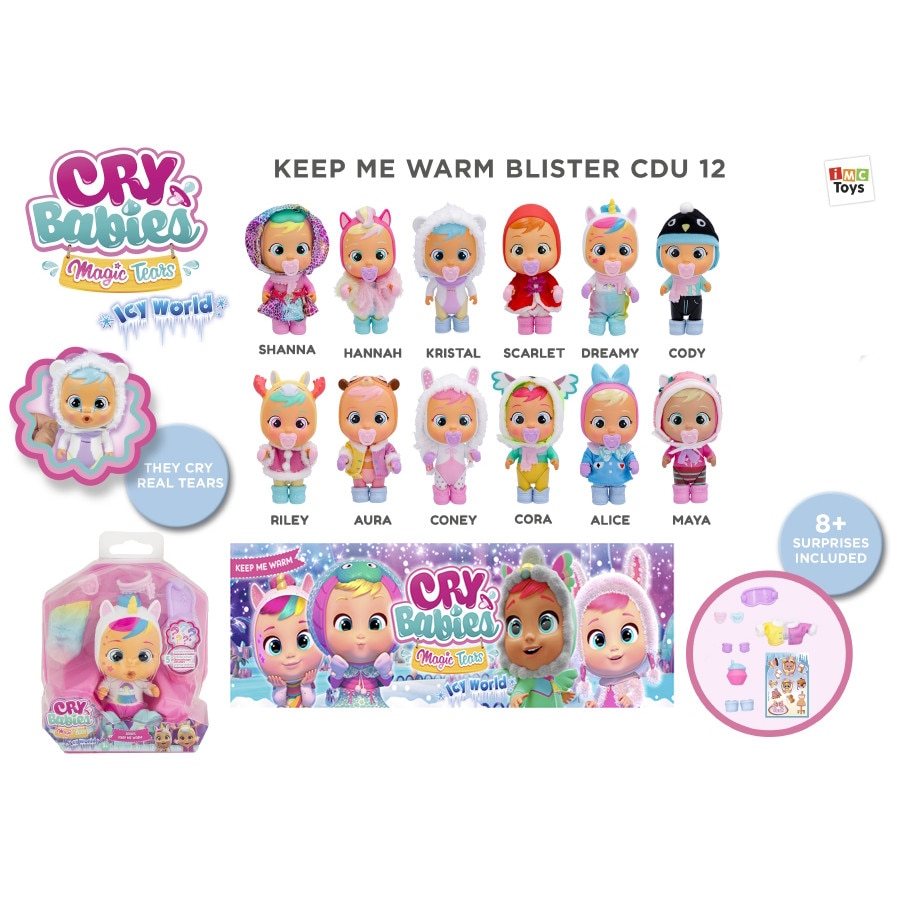Papusa bebelus Mini Cry Babies Icy World Keep me warm, Kristal, 916241 ...