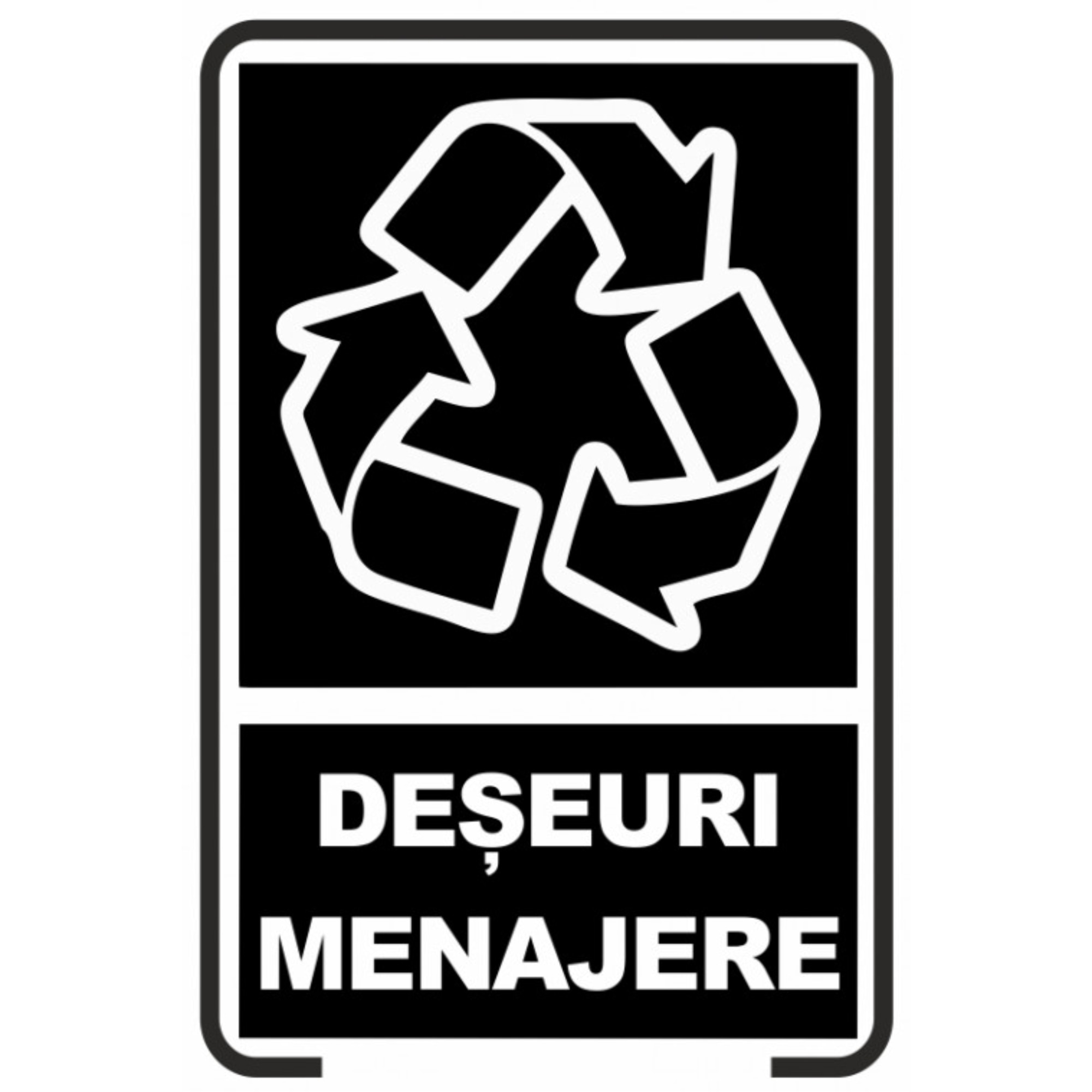Semn indicator, deseuri menajere, Autocolant, negru, 15x20cm - eMAG.ro