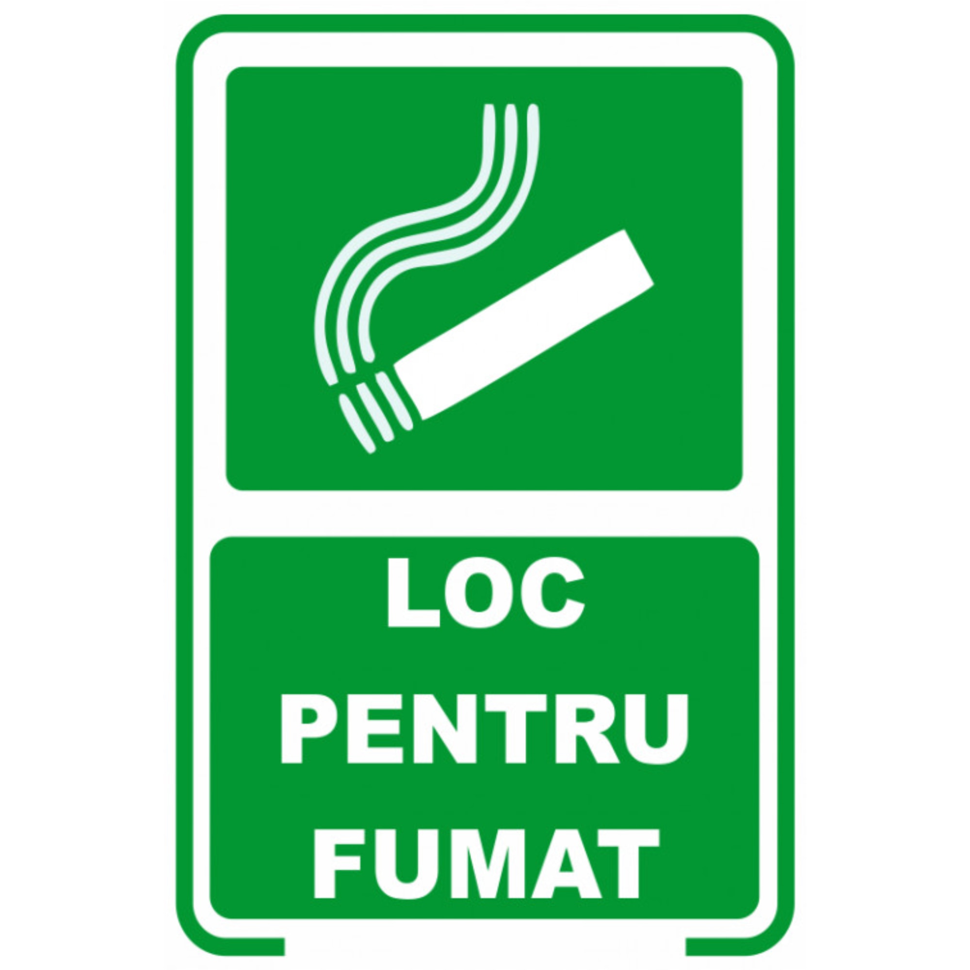 Semn indicator, loc pentru fumat, Autocolant, verde, 15x20cm - eMAG.ro