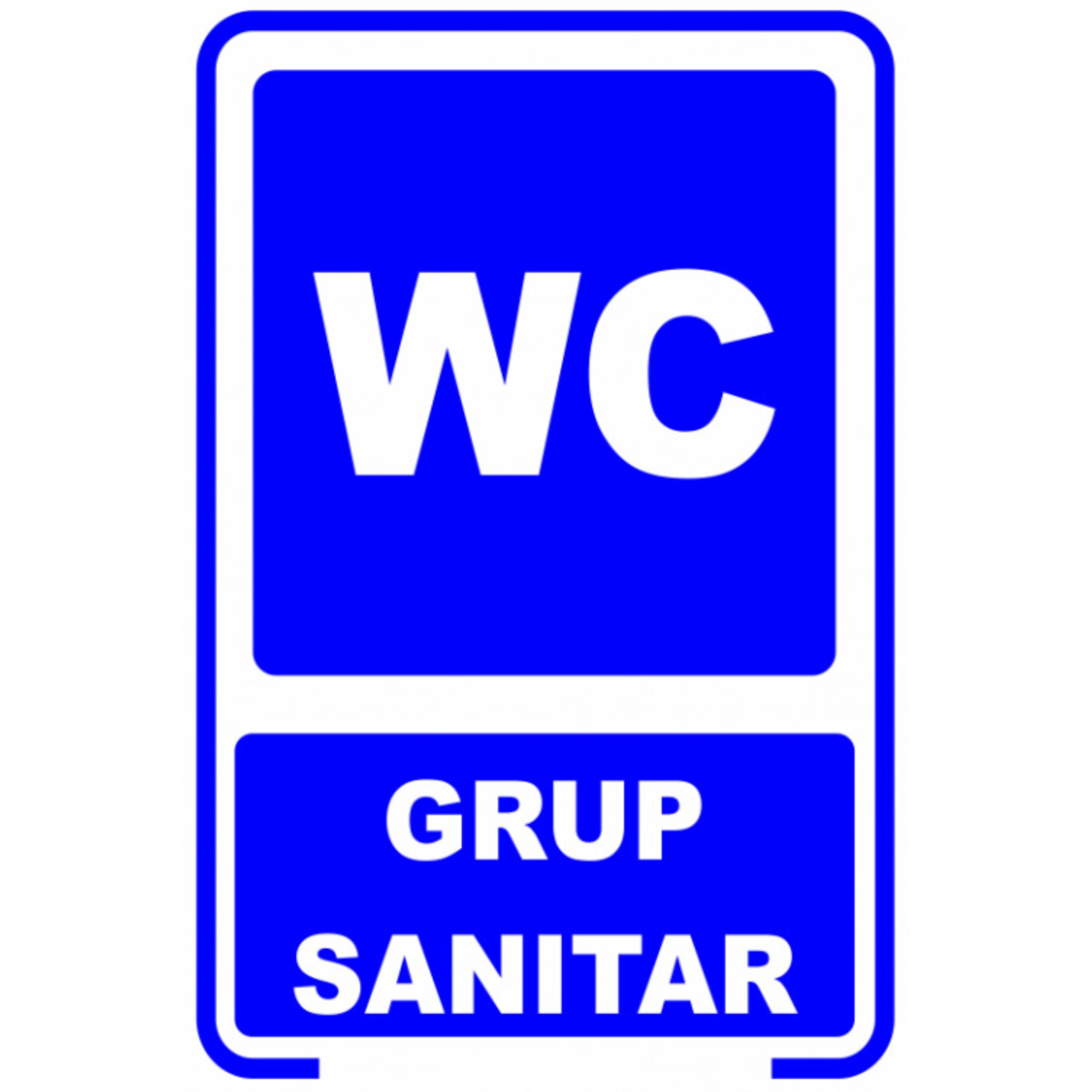 Semn indicator, wc grup sanitar, Autocolant, albastru, 15x20cm - eMAG.ro