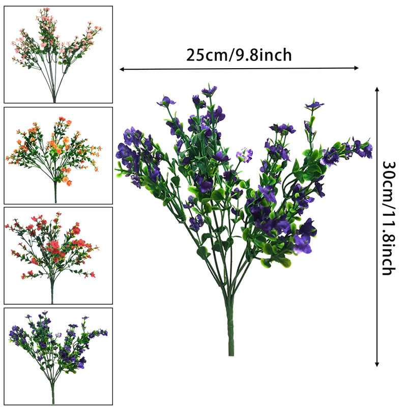 Set 4 flori artificiale, Plastic/Matase, Multicolor - eMAG.ro