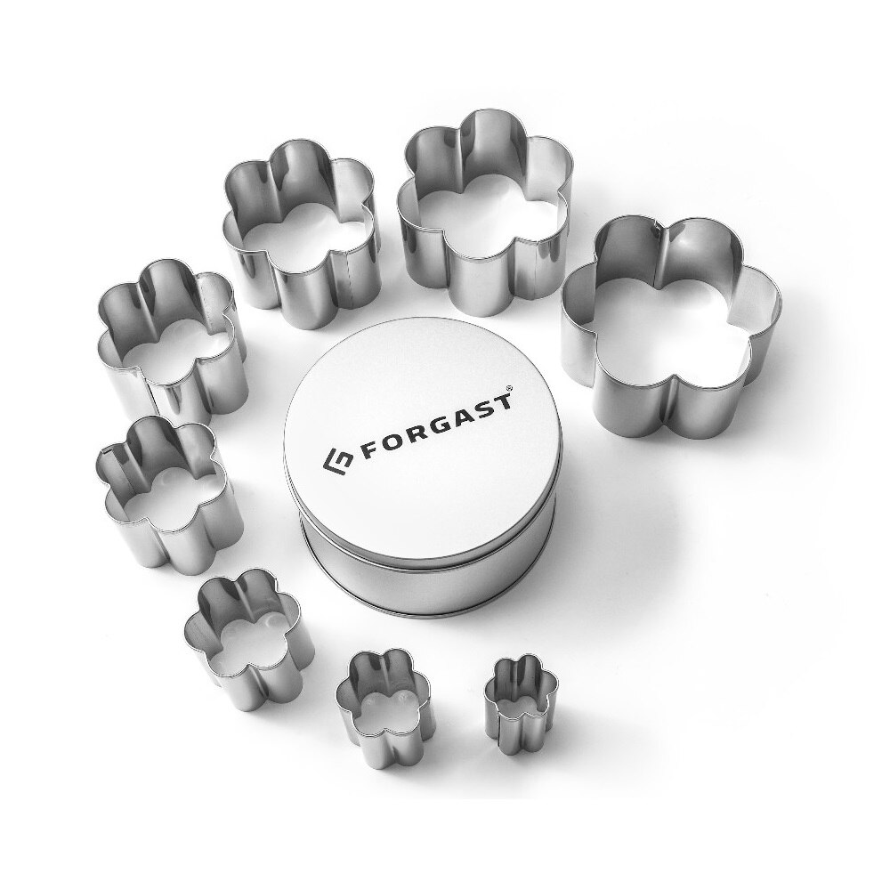 Set 8 Forme Prajituri, Floare, Otel Inoxidabil, FORGAST - eMAG.ro