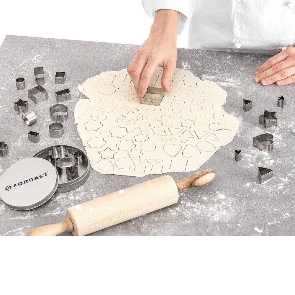 Set 24 Forme Prajituri, Geometrica, Otel Inoxidabil, FORGAST - eMAG.ro