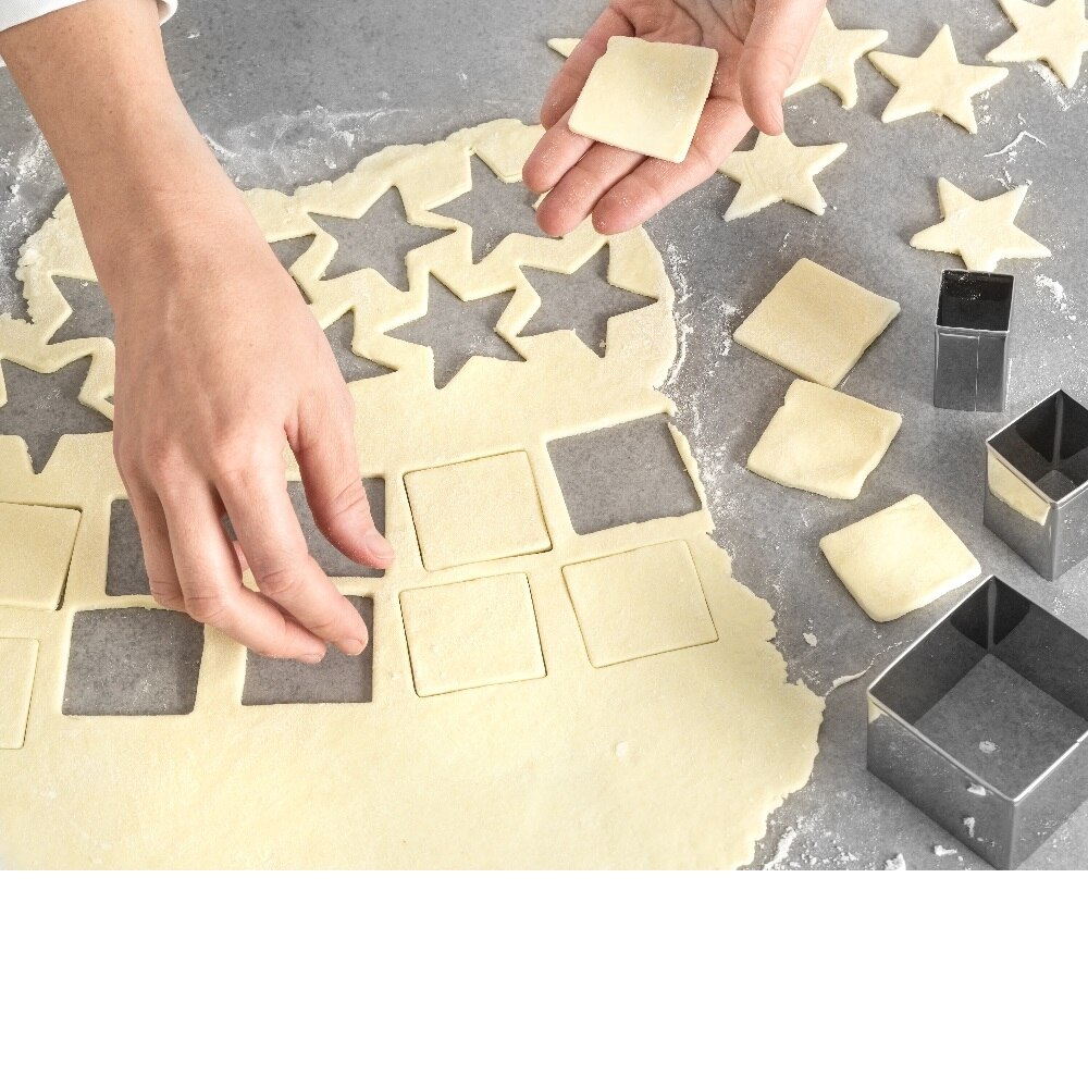 Set 6 Forme Prajituri, Patrat, Otel Inoxidabil, FORGAST - eMAG.ro