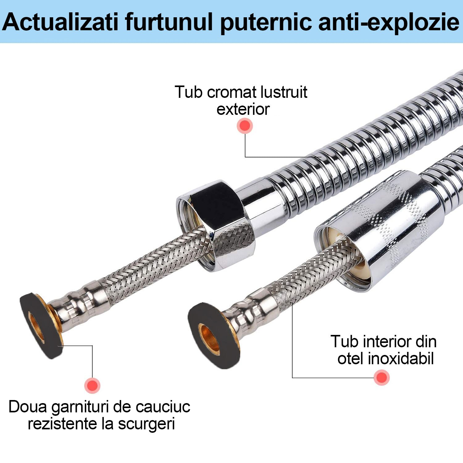 Set dus igienic, YWX, baterie bideu si WC din otel inoxidabil, para ...