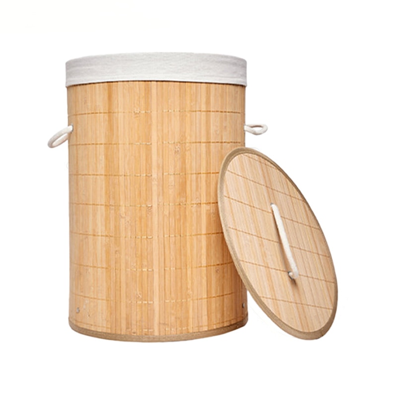 Cos rufe bambus TimeTrade, 35x35x50 cm, Maro deschis - eMAG.ro