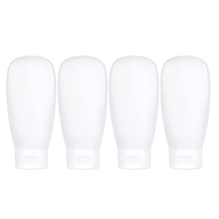 Set 4 recipiente cosmetice pentru calatorie, Plastic, 60ml, Alb - eMAG.ro