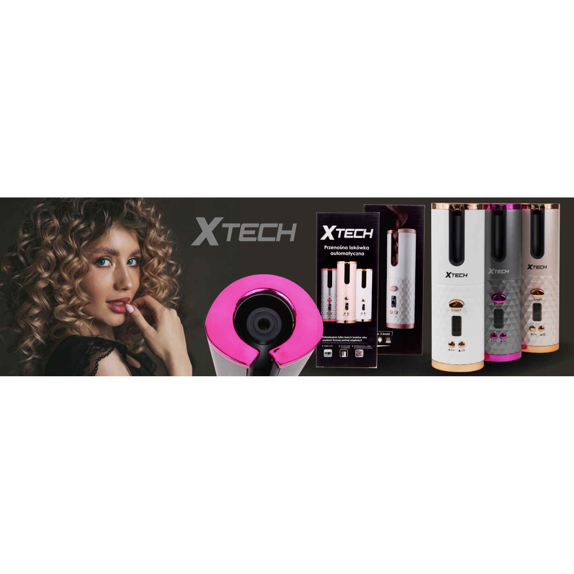 Ondulator par, Xtech, Automatic, Ceramica, 200 grade, Alb/Auriu - eMAG.ro