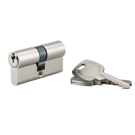 Cilindru standard 30 x 30 mm, din alama nichelata, mecanism cu 6 pini ...