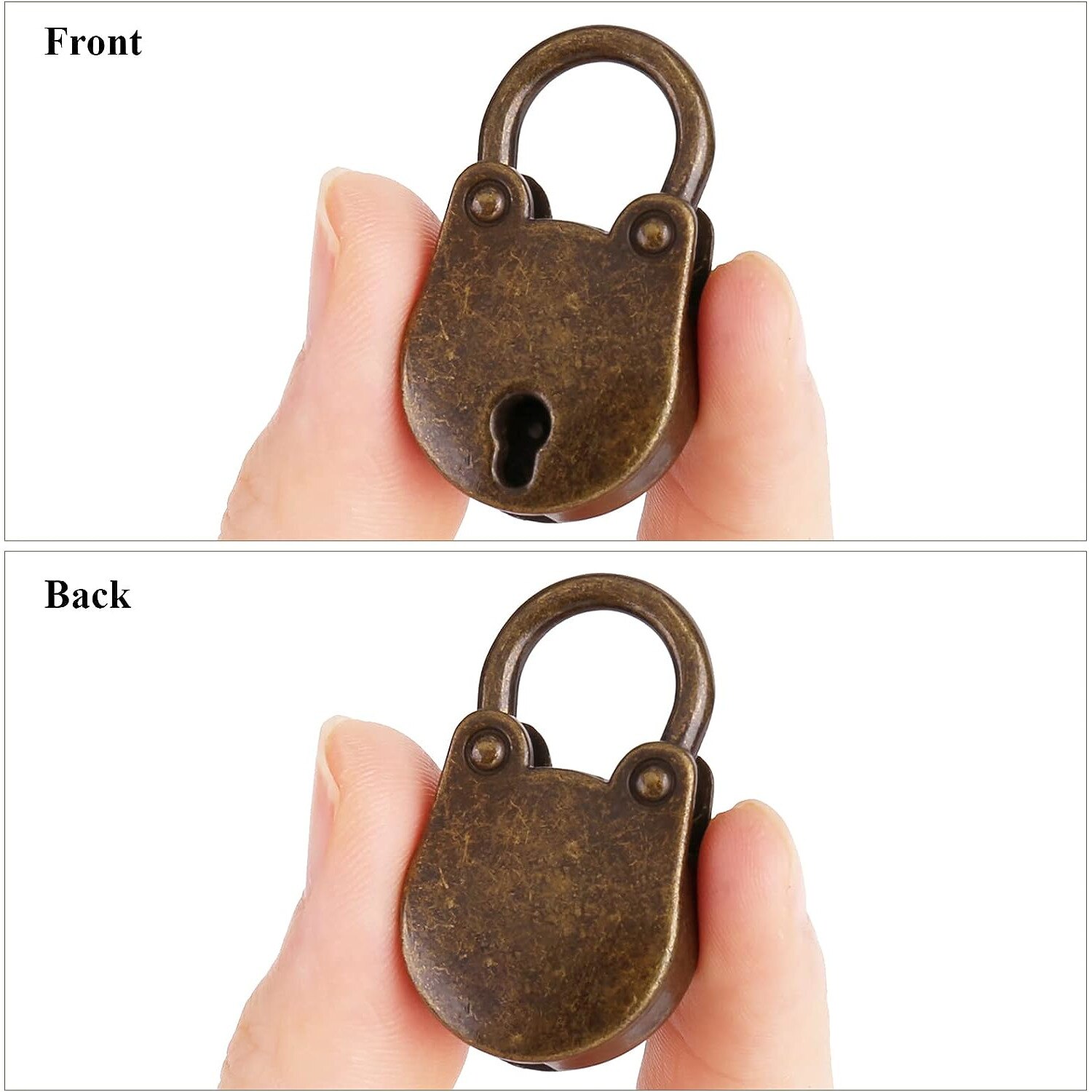 Set 2 x Mini lacat, Metal, Auriu - eMAG.ro