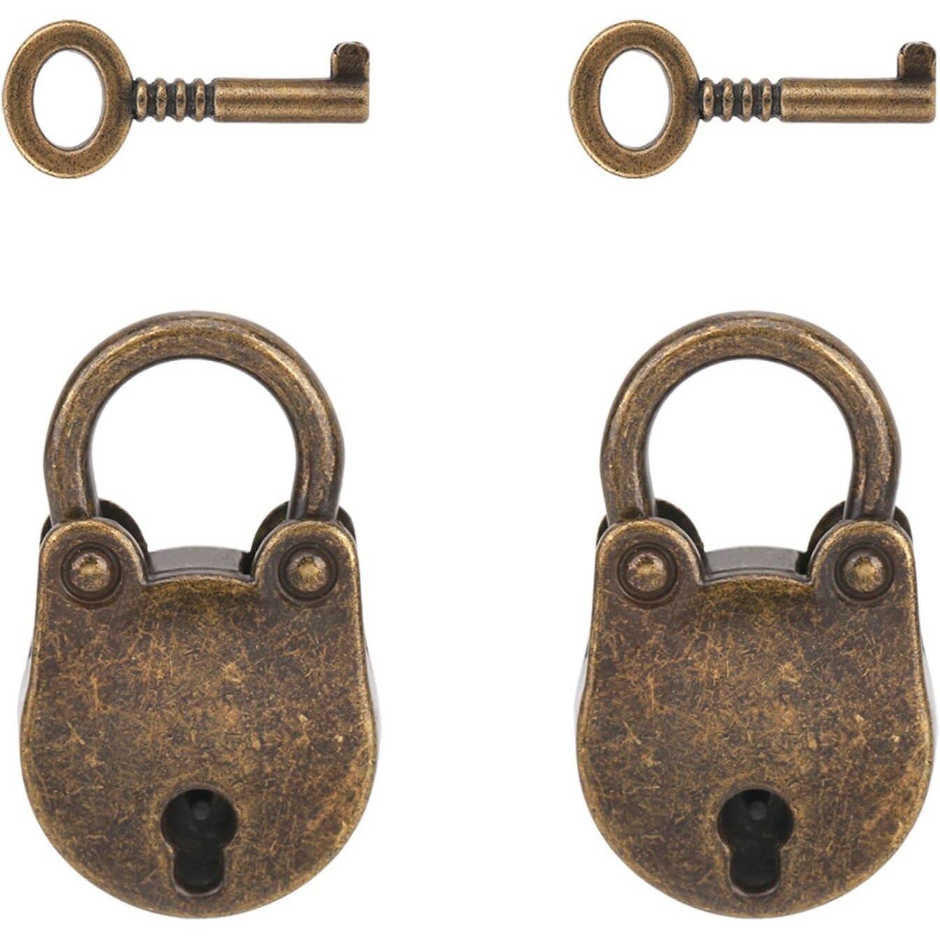 Set 2 x Mini lacat, Metal, Auriu - eMAG.ro