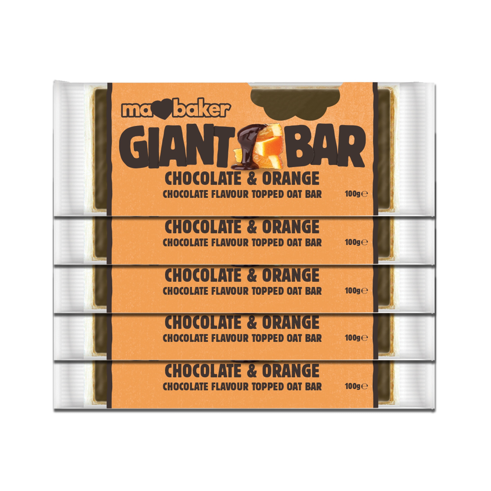 Baton din Ovaz cu Ciocolata Belgiana si Portocale MA BAKER 100g, 5 buc - eMAG.ro