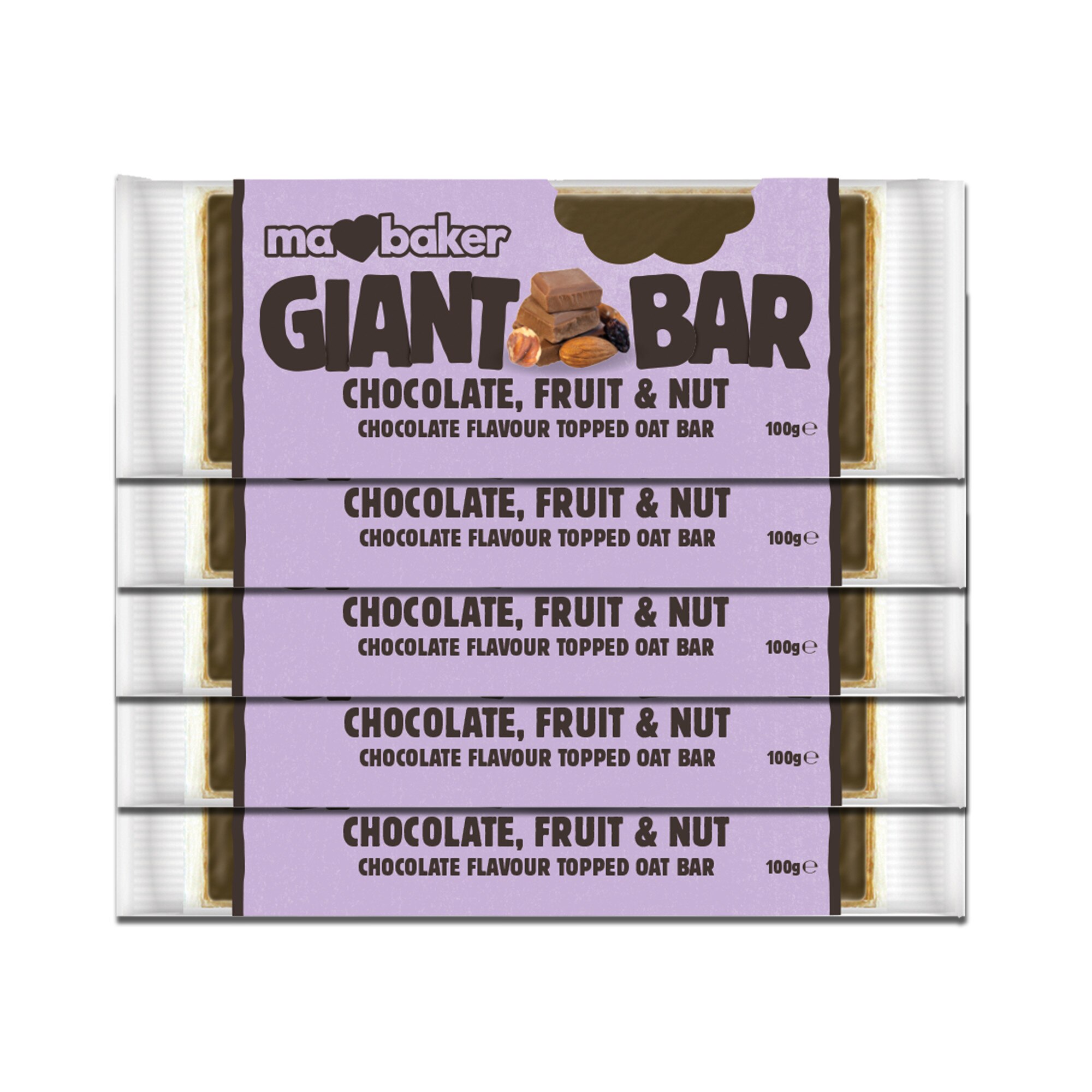 Baton din Ovaz cu Ciocolata Belgiana, Fructe si Nuci MA BAKER 100g, 5 ...