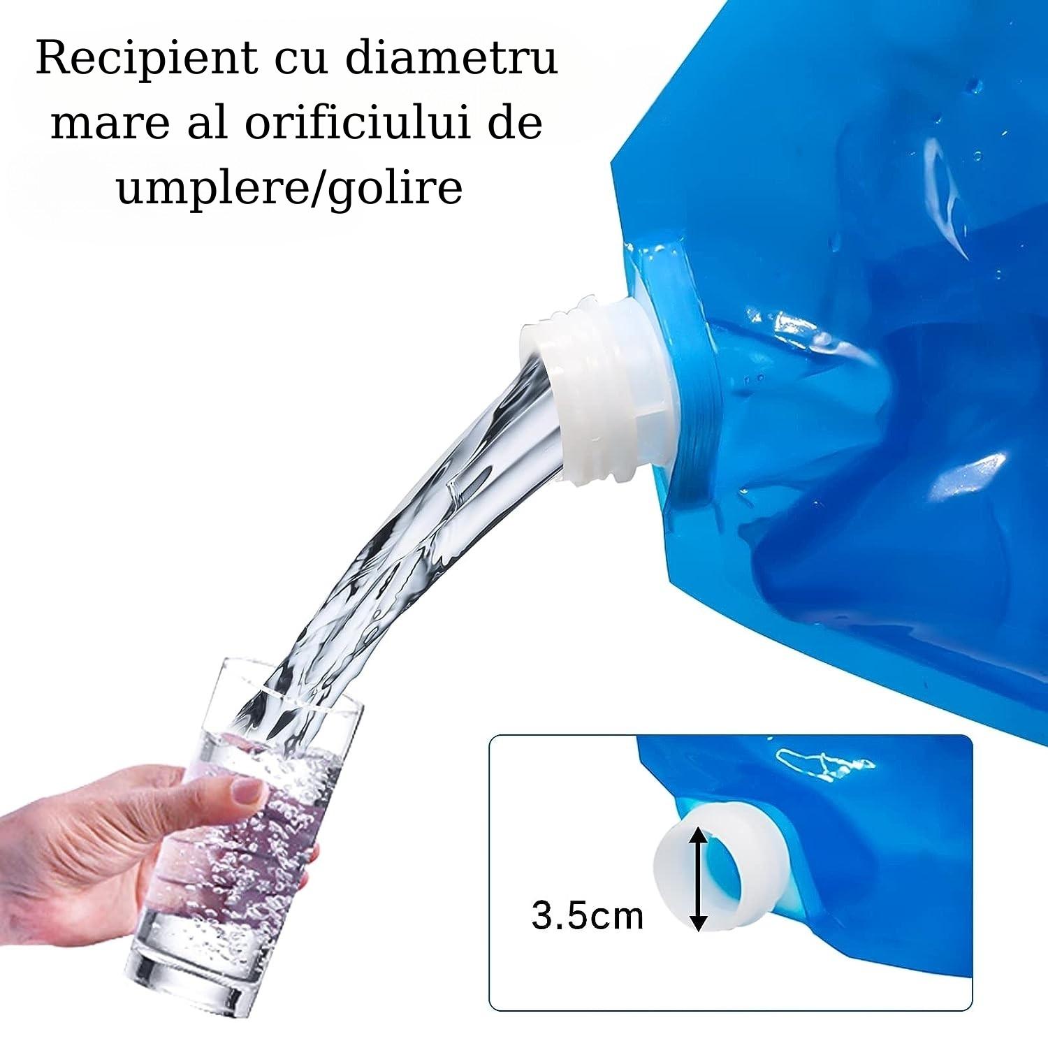 Set 4 x Recipient de apa pliabil 10l, fara BPA, cu Robinet pentru ...