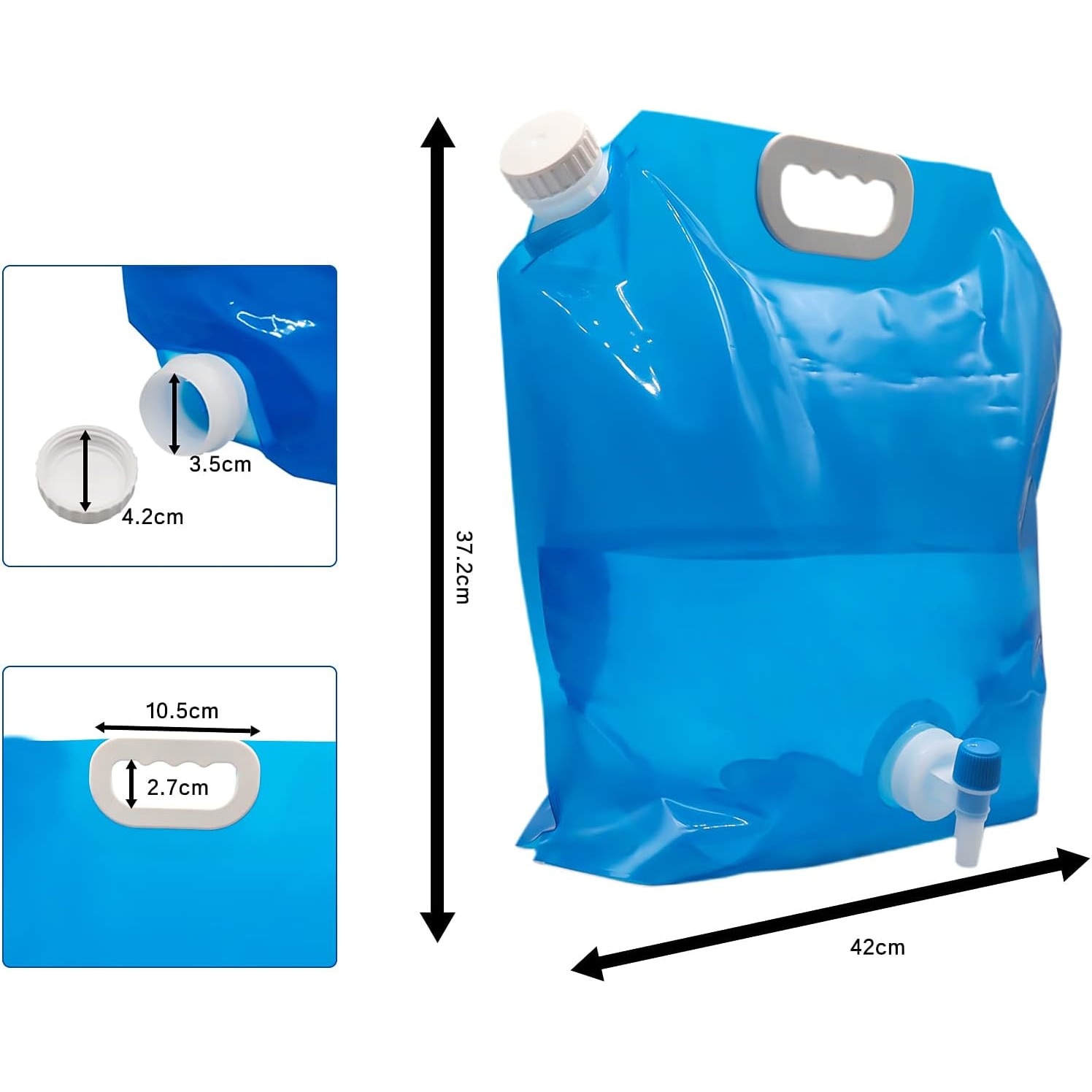 Set 3 x Recipient de apa pliabil 10l, fara BPA, cu Robinet pentru ...