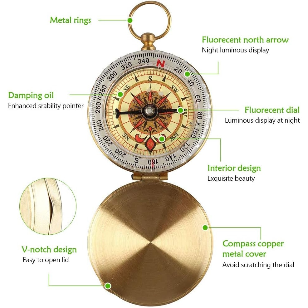 Busola vintage, Jormftte, Cupru, Auriu - eMAG.ro