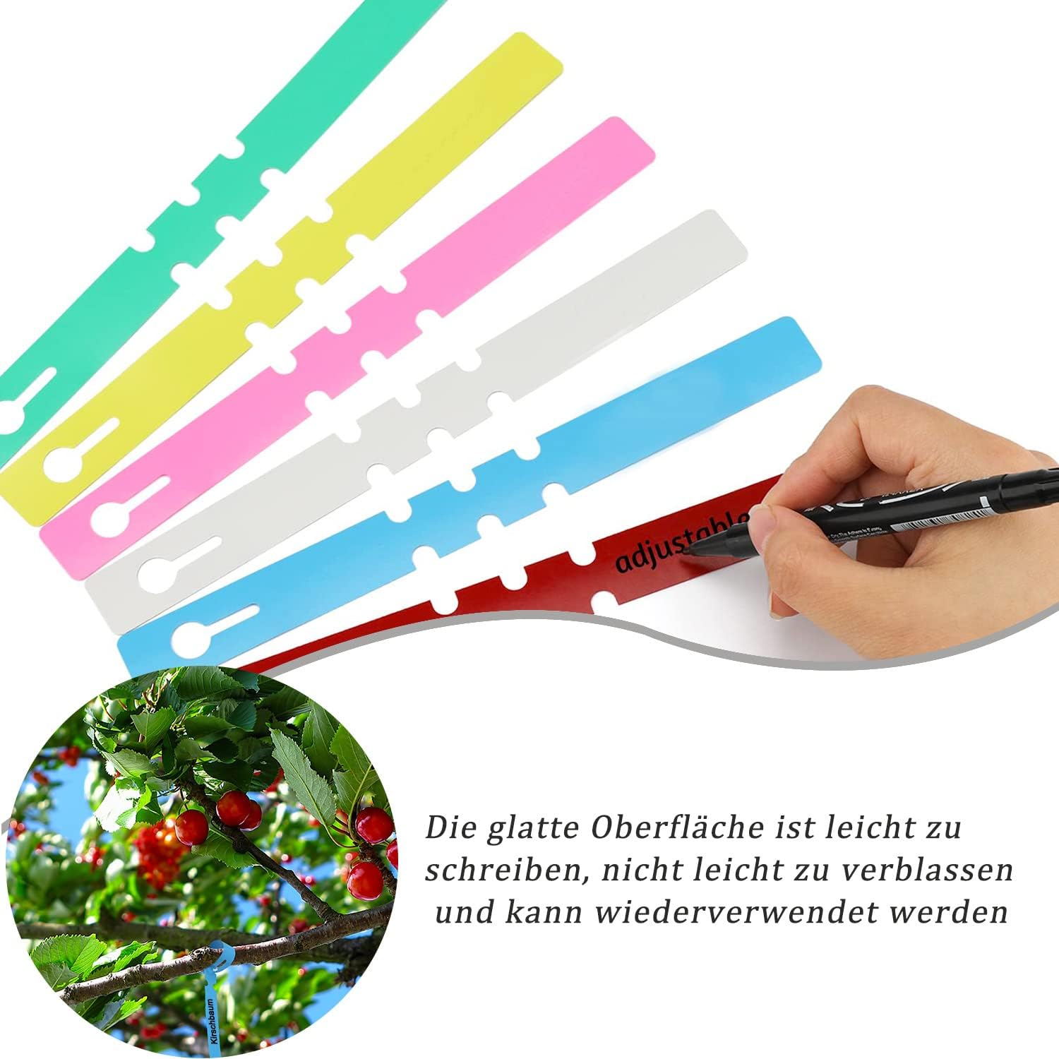 Set 300 etichete auto-adezive pentru plante, PVC/Plastic, 21x2cm ...