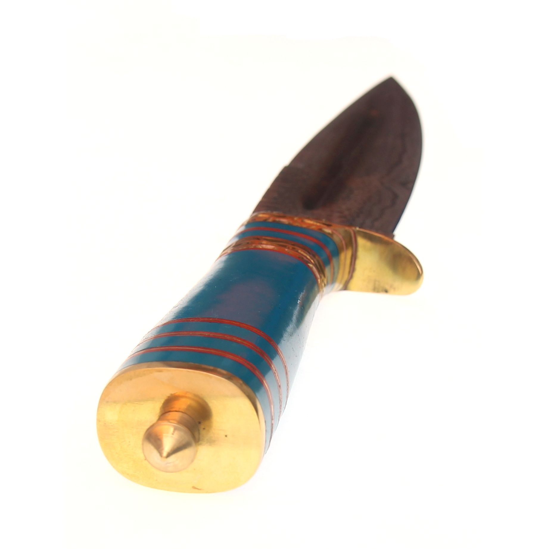 Cutit cu Lama Damasc 256 straturi, Teaca, Full Tang, Lama 25.8cm ...